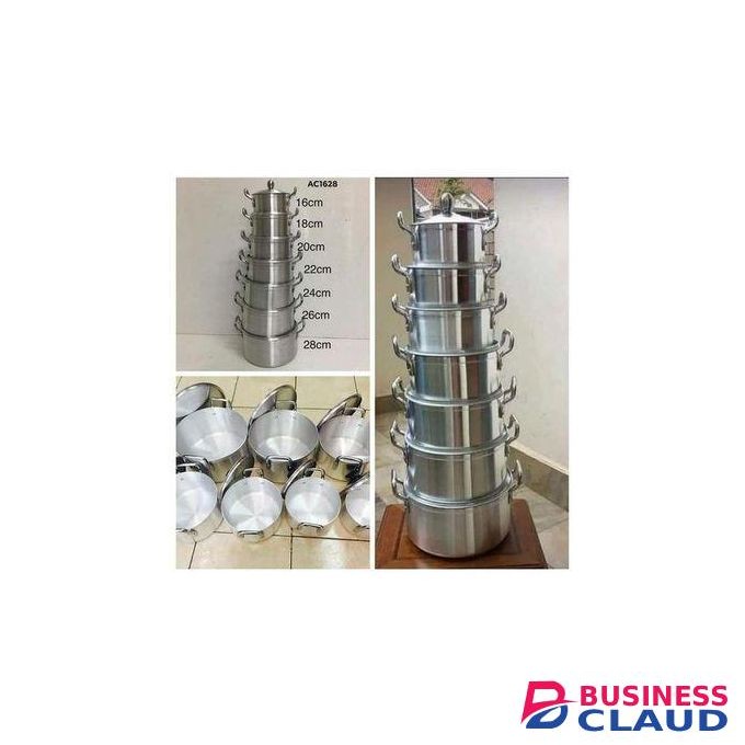 TC 14 Pieces Aluminium Cooking Pot Sufurias _7 Pots With 7 Fitting Lids ...